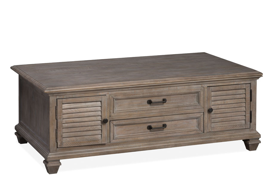 Magnussen Lancaster Pewter Lift Top Storage Cocktail Table With Casters