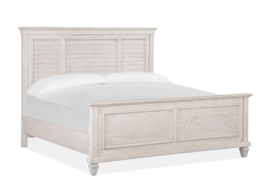Magnussen Newport Alabaster Shutter Queen Headboard, Footboard, And Rails